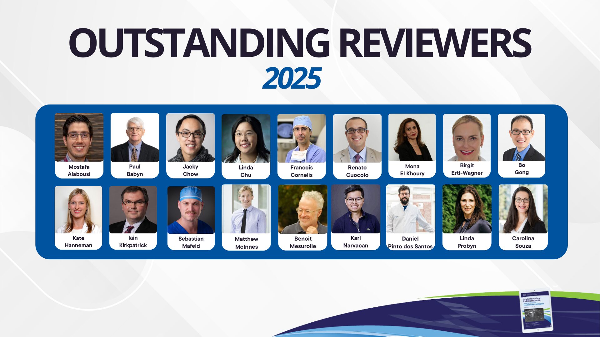Peer Reviewer Recognition (CARJ) - Canadian Association of Radiologists ...